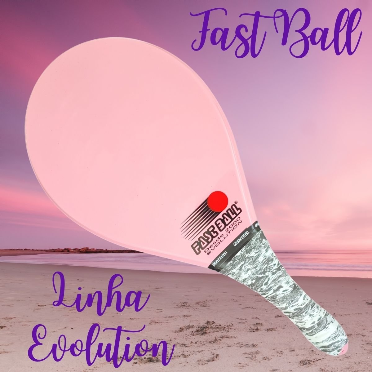 Raquete de Frescobol Fast Ball Evolution Rosa | MadeiraMadeira