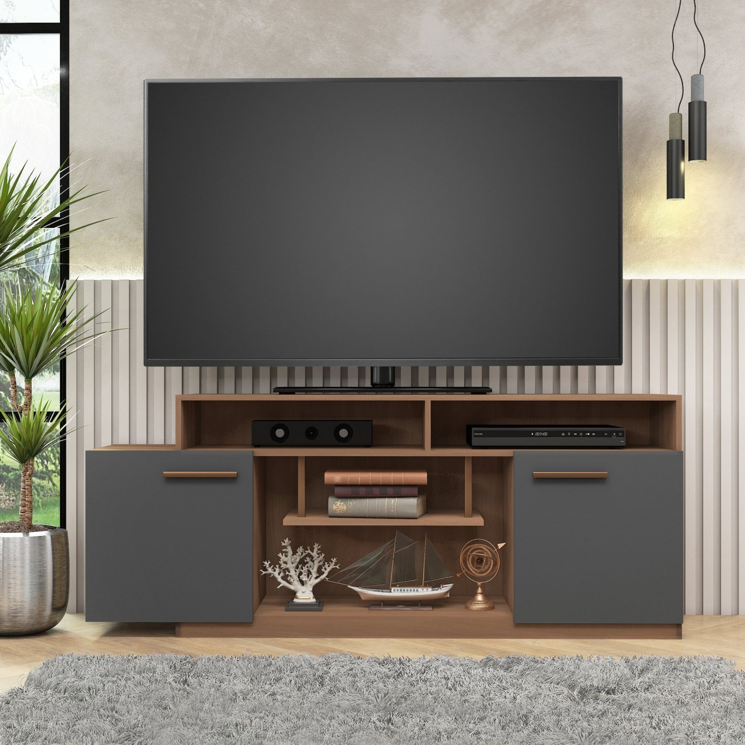 Rack para Tv 60 Polegadas 2 Portas 160cm Otto | MadeiraMadeira