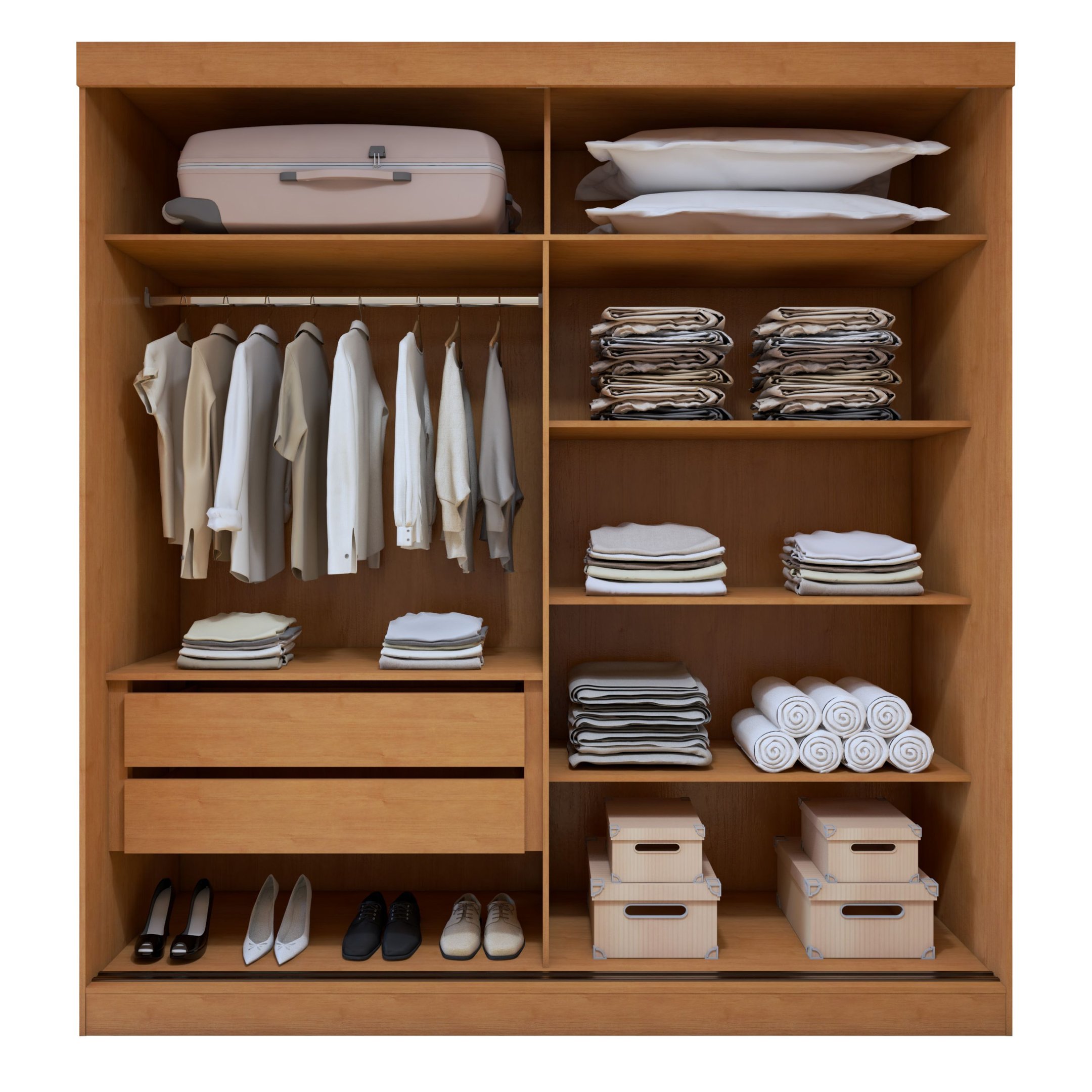 Guarda-roupa Casal 2 Portas 2 Gavetas Zeine | MadeiraMadeira