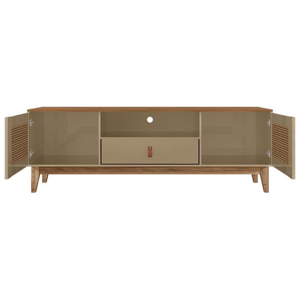 Rack para TV Até 60 Polegadas Esmeralda 2 Portas 1 Gaveta Champagne ...
