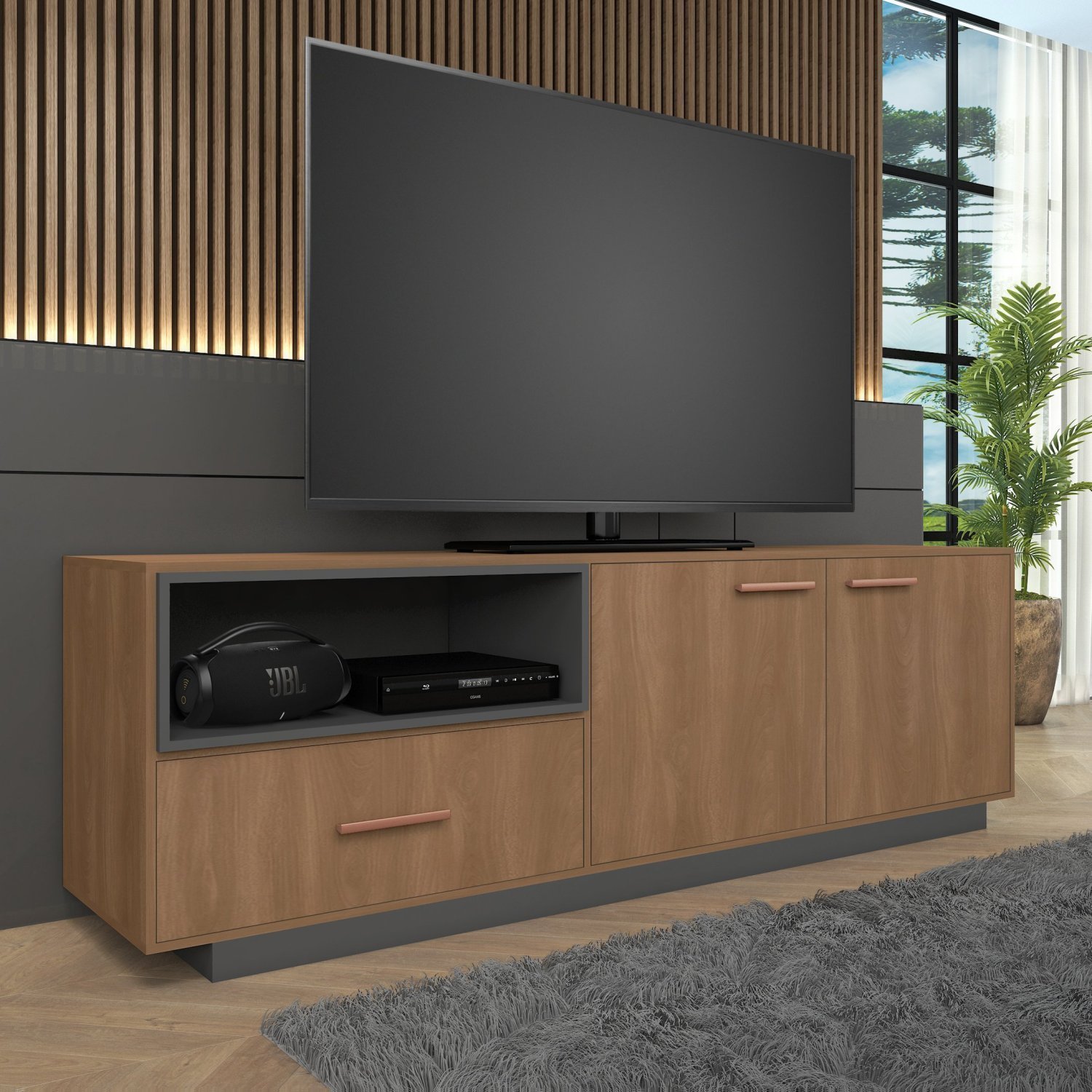 Rack para Tv 85 Polegadas 200cm Everest | MadeiraMadeira