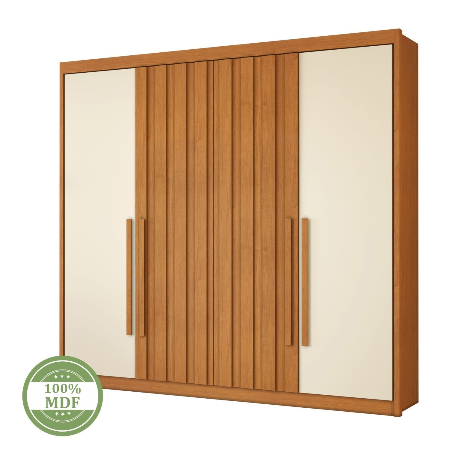 Guarda-roupa Casal 4 Portas com 2 Portas Ripadas 4 Gavetas Grécia ...