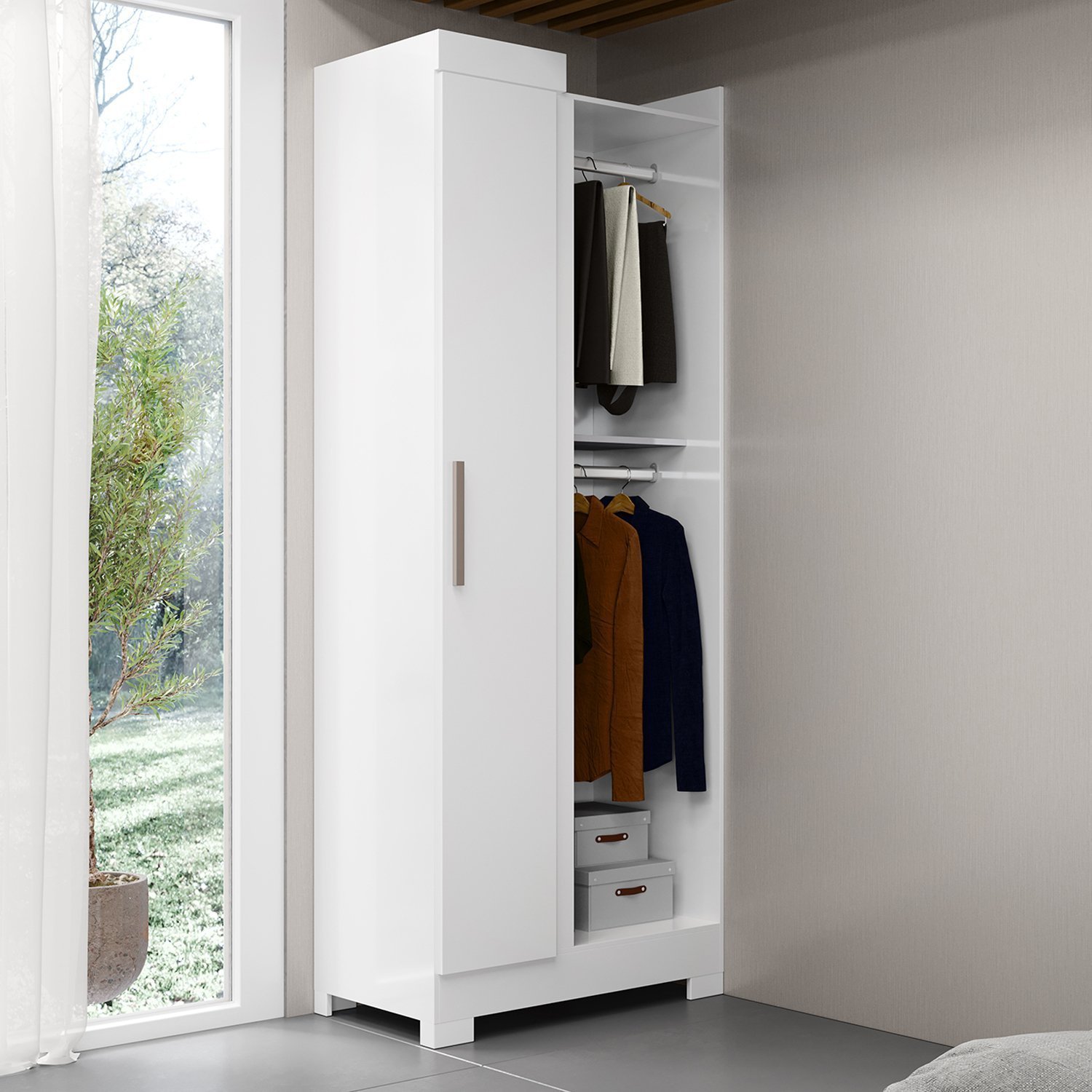 Guarda Roupa Canto Reto com Pés Paris | MadeiraMadeira