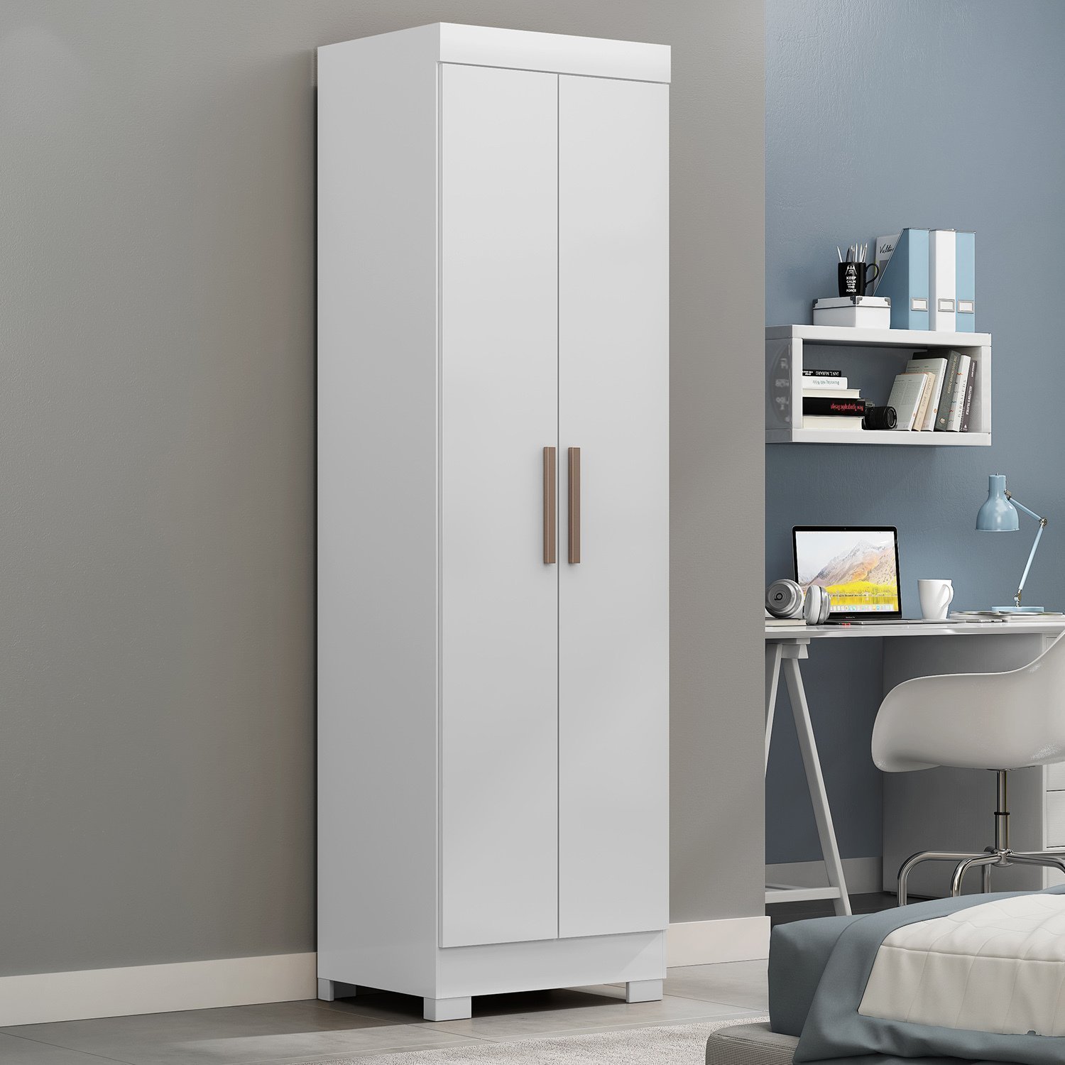 Guarda-roupa Compacto 2 Portas Mdp com Pés Paris | MadeiraMadeira