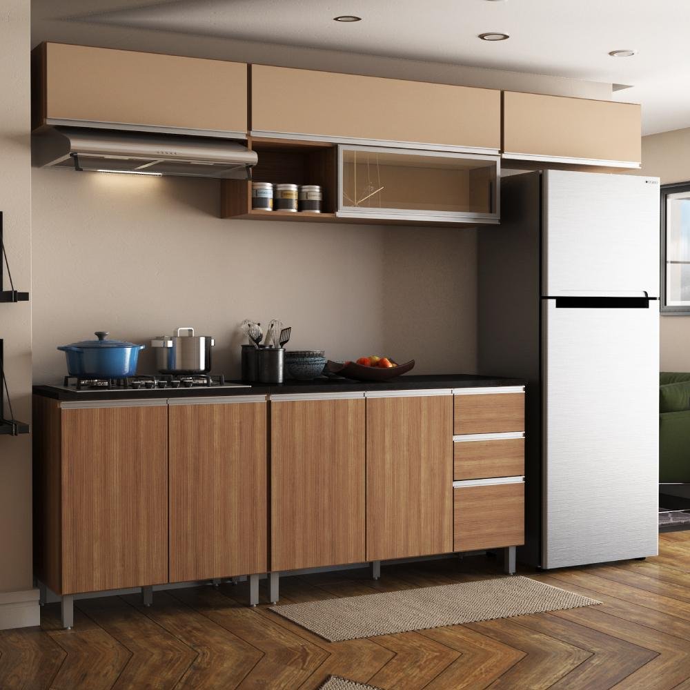 Armário De Cozinha 5 Peças Completa Evidence Carvalho | MadeiraMadeira