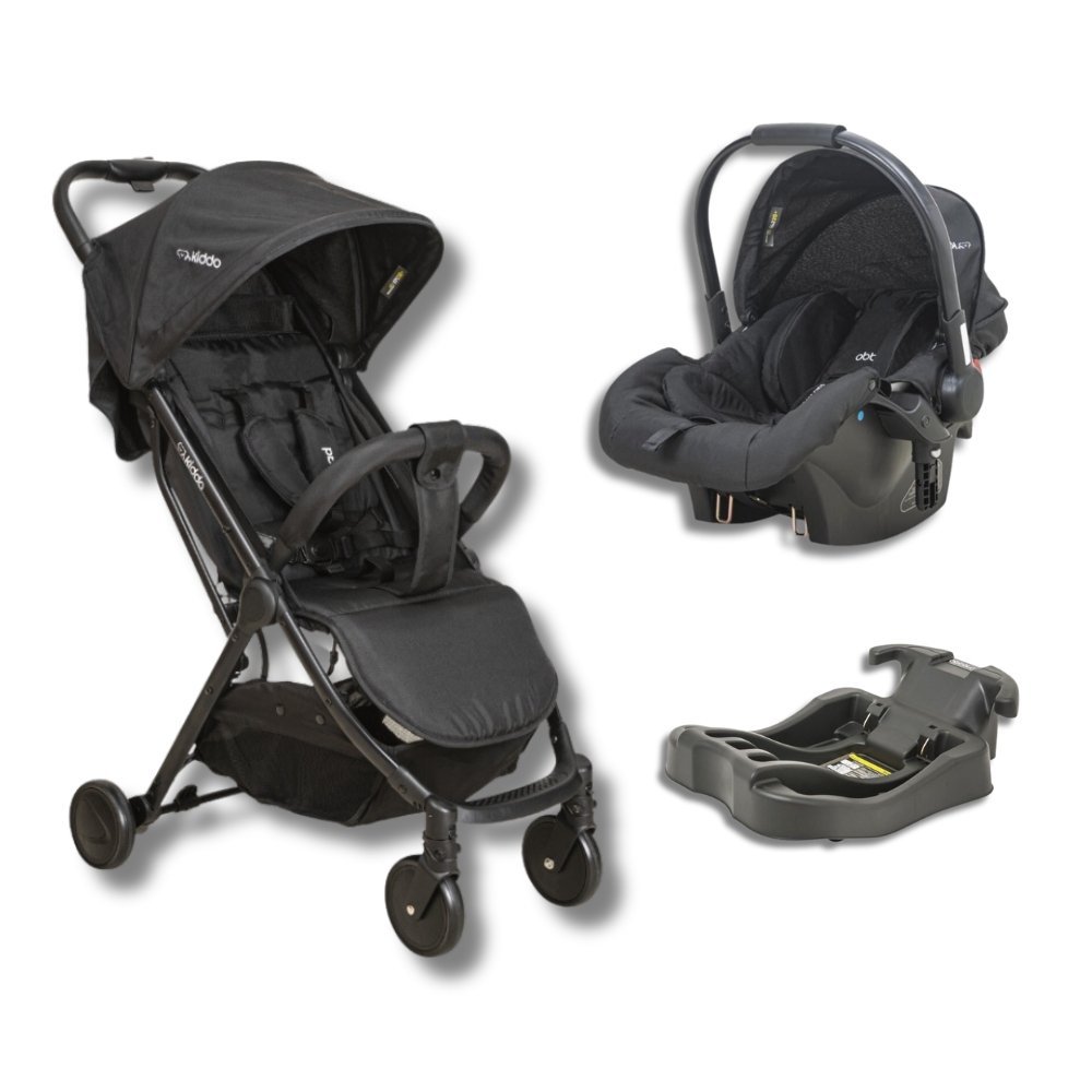 Carrinho de Bebe Road Preto + Bebe Conforto Cozycot (416) + Base- Kiddo ...