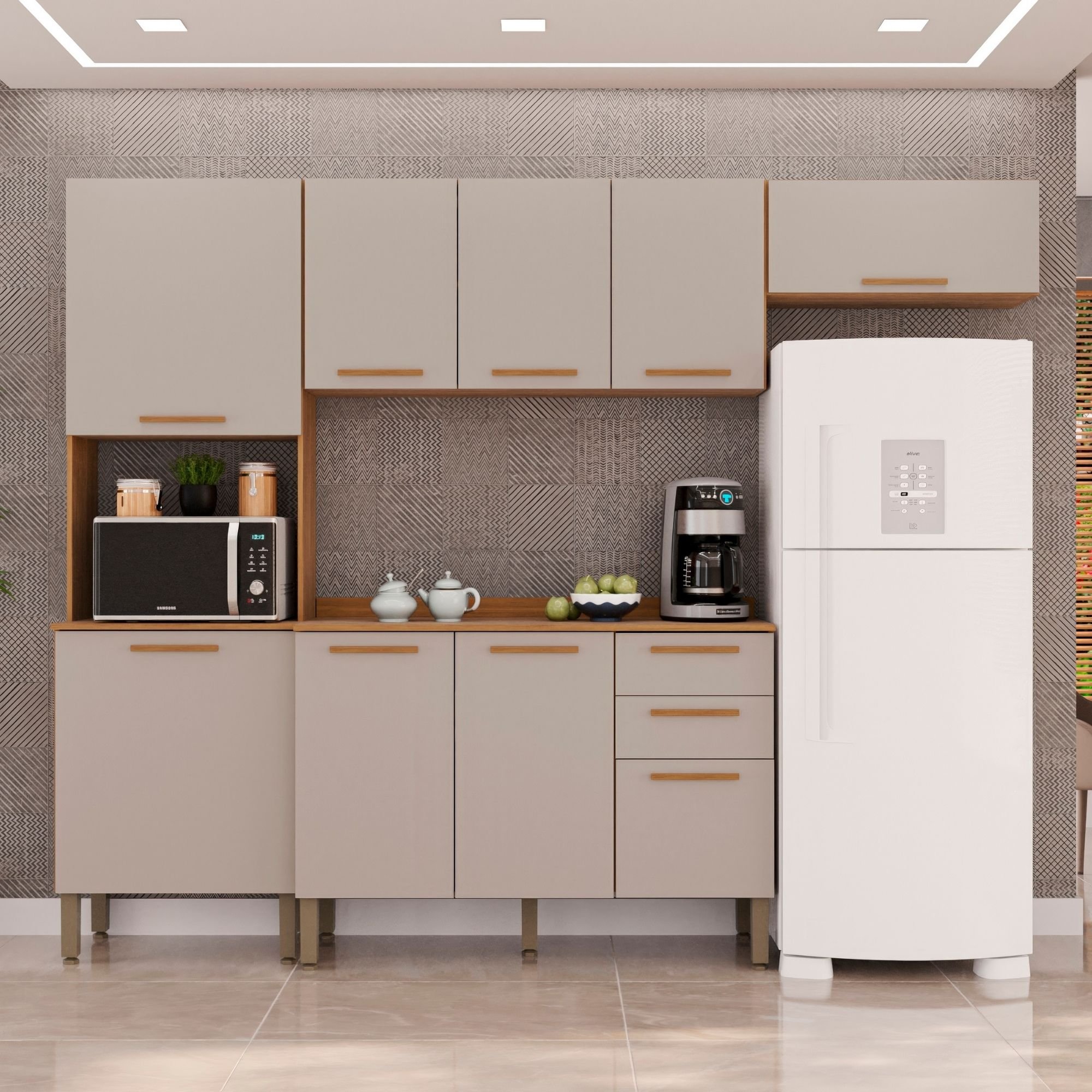 Cozinha Compacta 4 Peças 9 Portas 2 Gavetas Bella | MadeiraMadeira