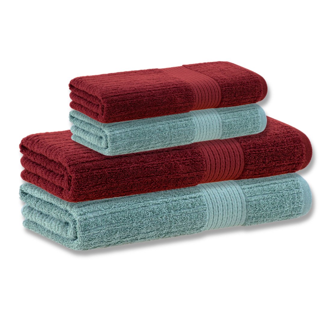 Jogo de Toalha 4 Peças - Felpuda - Canelado - 100% Algodão - Margex Cor ...