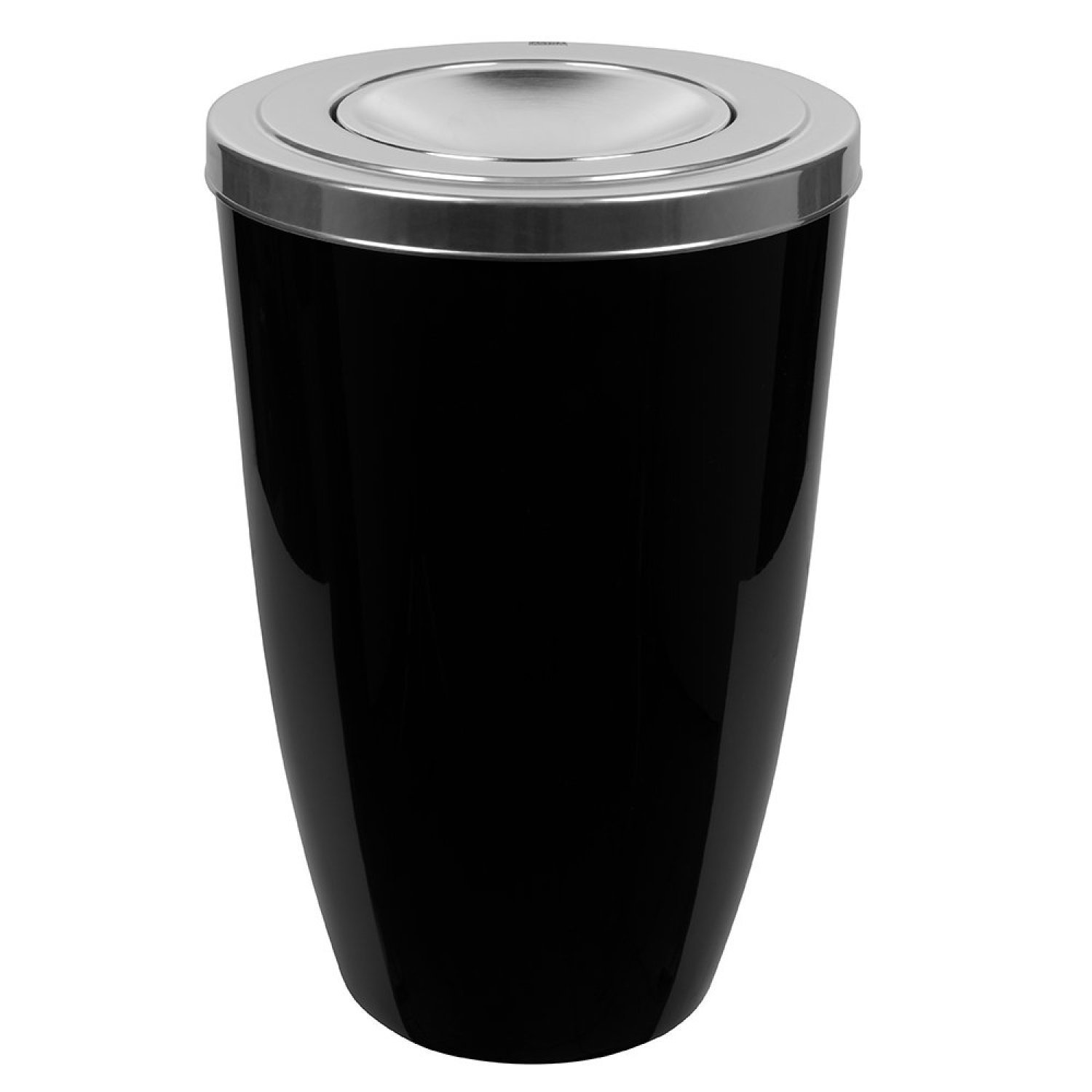 Lixeira Fibra de Vidro Preto 50l com Tampa Basculante em Alumínio ...