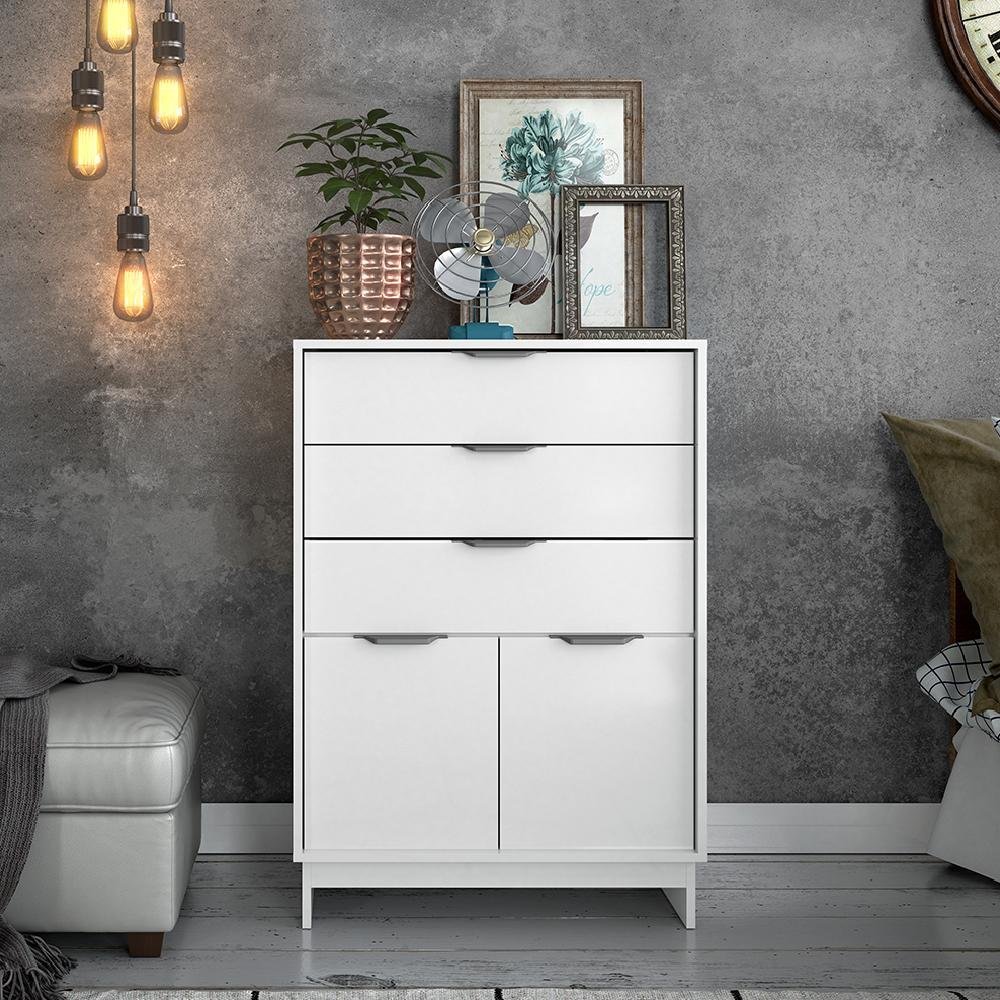 Cômoda 3 Gavetas 2 Portas 1112 Carraro - Branco | MadeiraMadeira