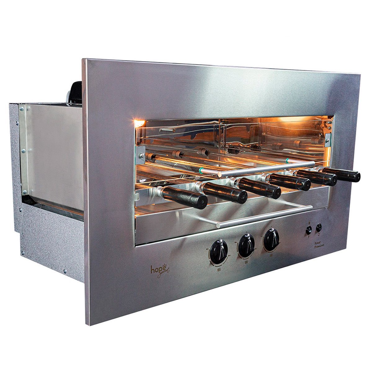 Churrasqueira a Gás 6 Espetos Rotativos Aço Inox 304 Roast Premium ...