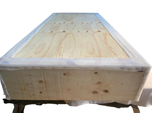 Base Box Solteiro Blindado Suede Bege | MadeiraMadeira