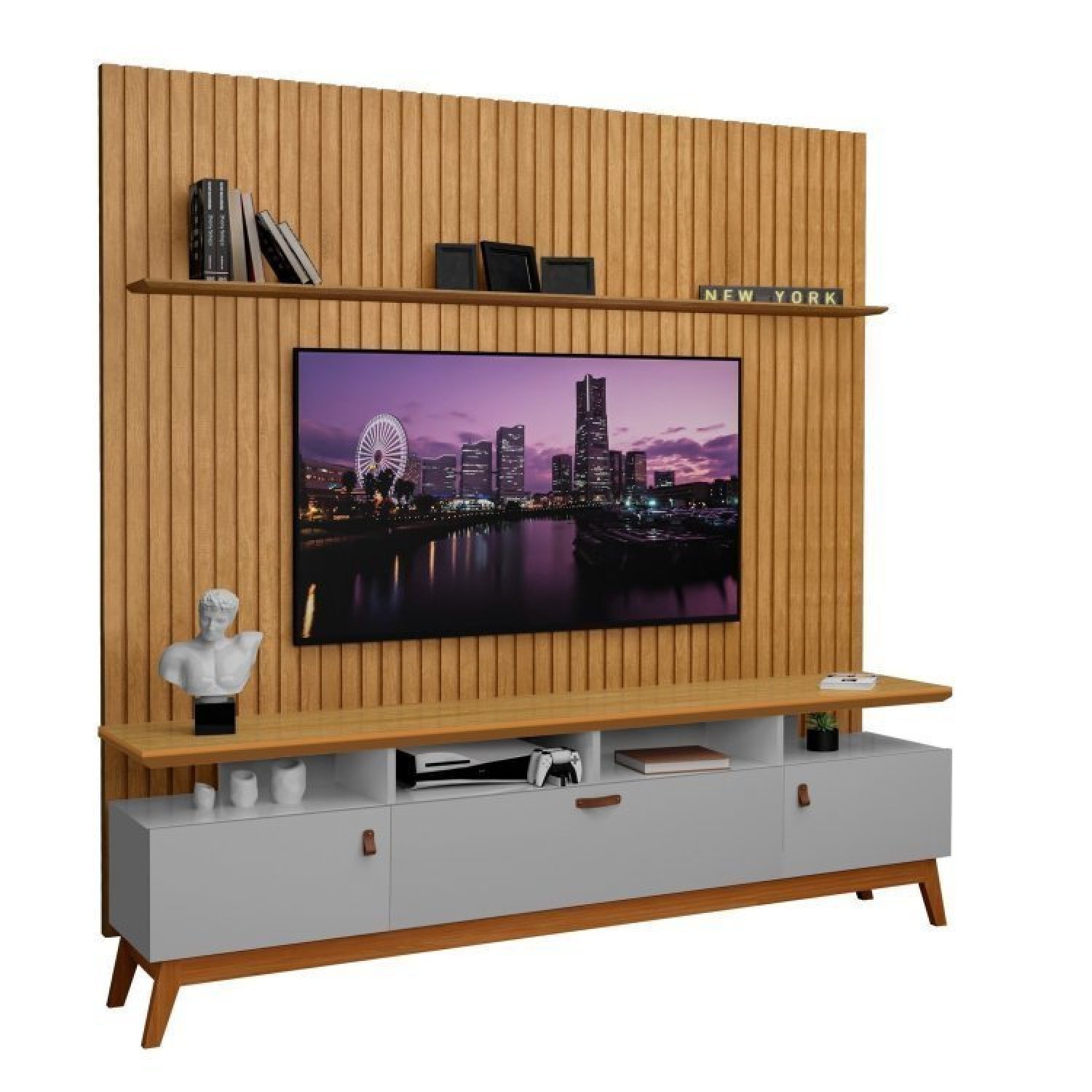 Painel com Rack 218 Cm Absolut | MadeiraMadeira