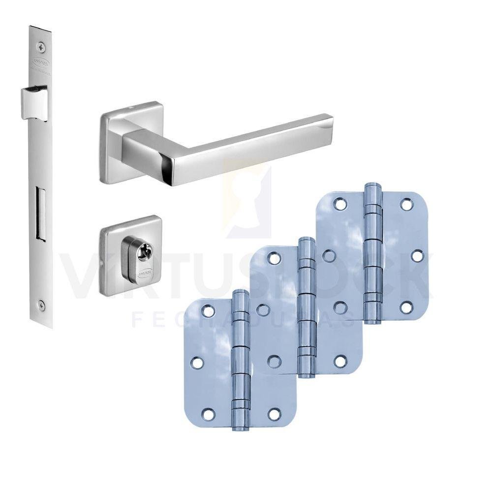 Kit Fechadura Externa Hato Imab + 3 Dobradiças C/red de Inox 3 X 2 ½ ...