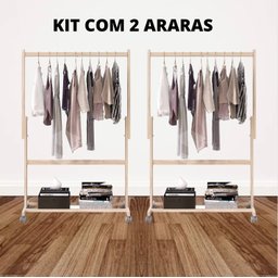 Combo De Duas Araras Closet Aberto Lindo | MadeiraMadeira