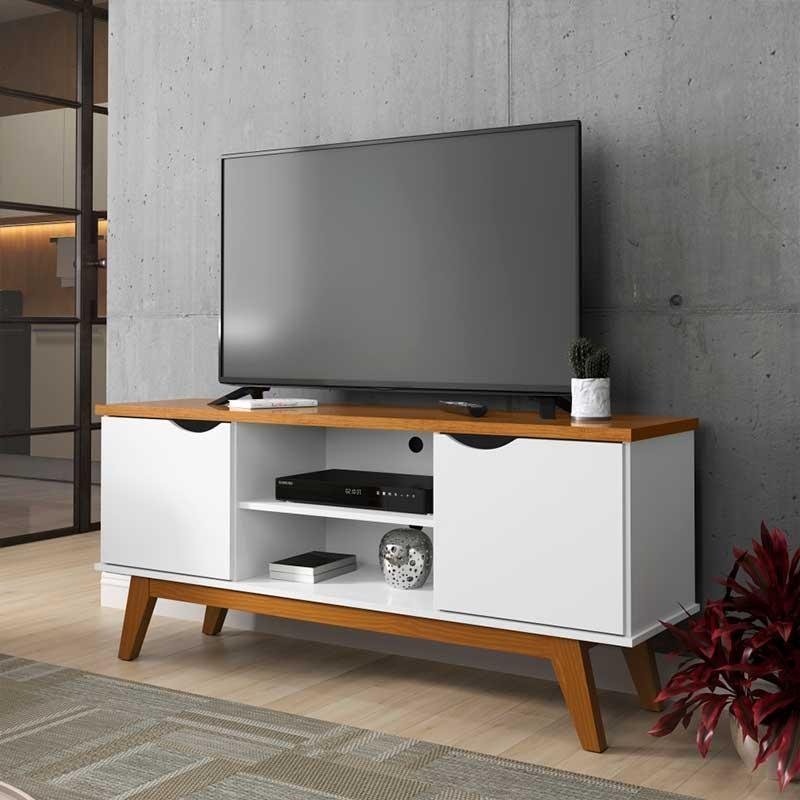 Rack Para TV Sala 46 Polegadas 140cm Prism 1.4 Patrimar Branco/Cinamomo ...