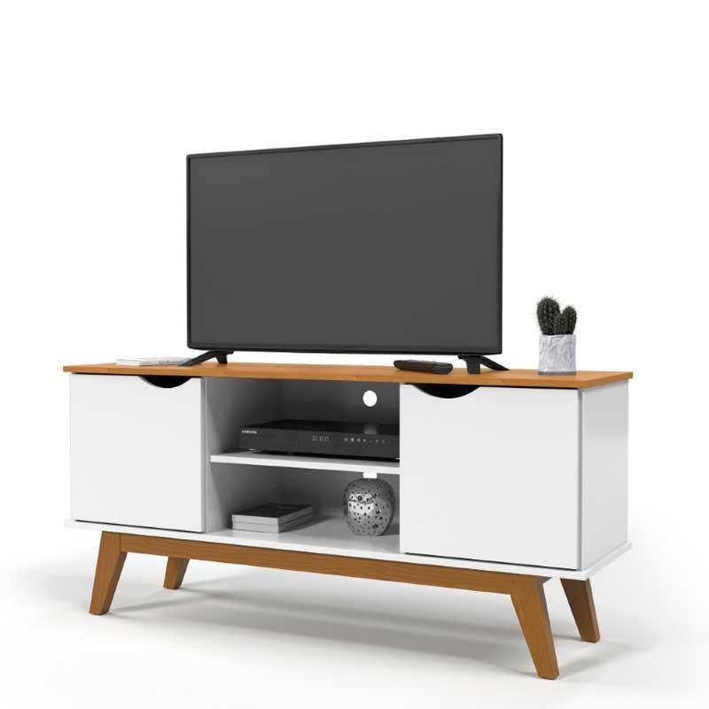 Rack Para TV Sala 46 Polegadas 140cm Prism 1.4 Patrimar Branco/Cinamomo ...