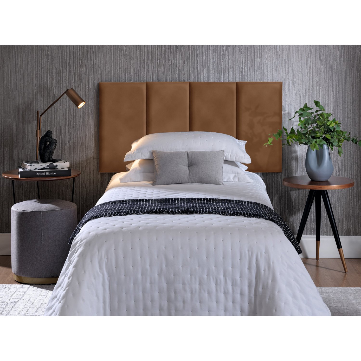 Cabeceira Modular Solteiro Corino 4 Módulos 30cm X 60cm | MadeiraMadeira