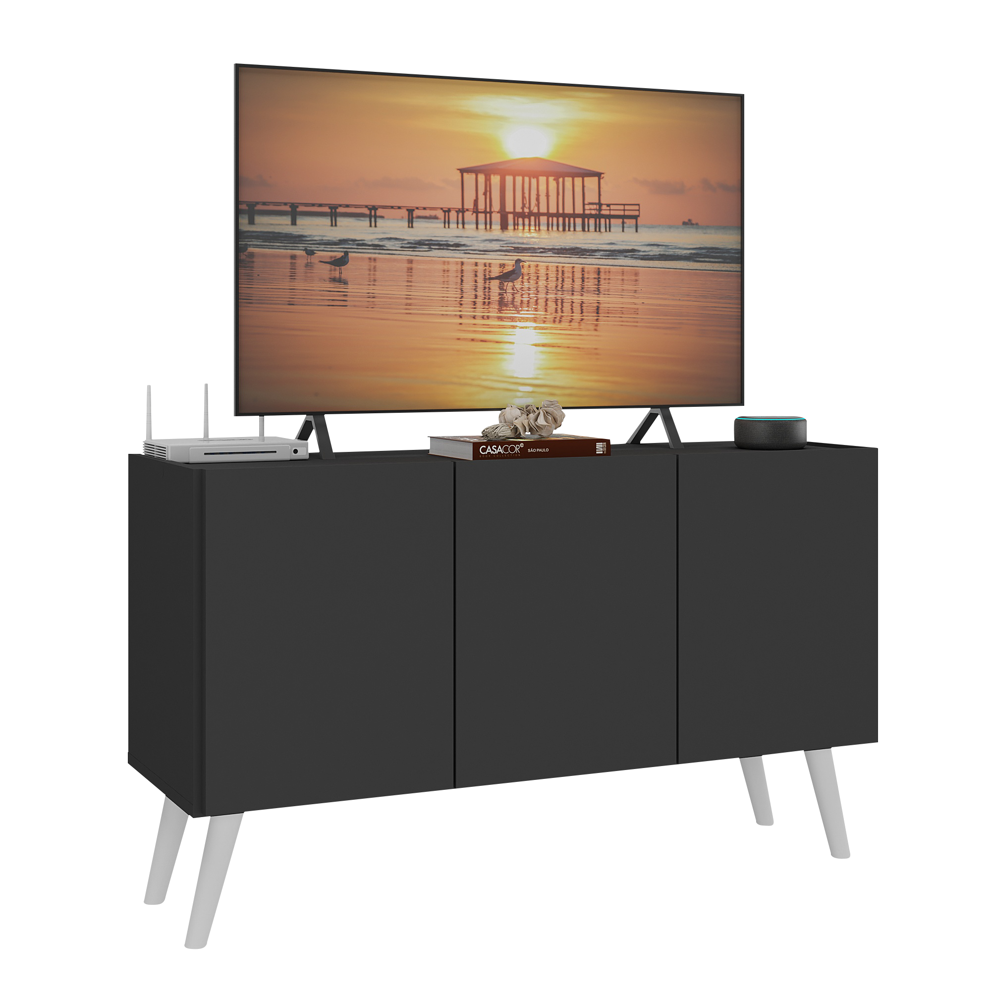 Rack Retrô para Tv até 32 Polegadas com 3 Portas Multimóveis Mp1067 ...