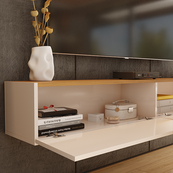 Rack Grecia Suspenso 1.80 Cm Sala De Estar/quarto-oferta cores:Off ...