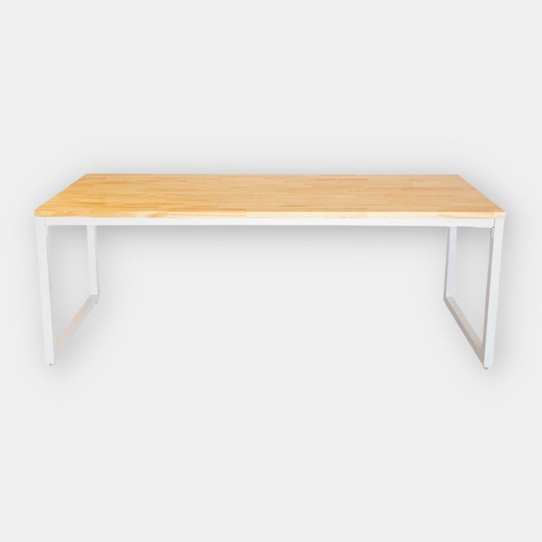 Mesa De Escritório Industrial 200x50 Aço 40x40 Madeira Pinus 30mm ...