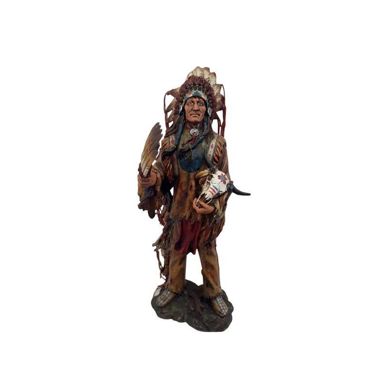 Indio Americano 90cm em Resina | MadeiraMadeira
