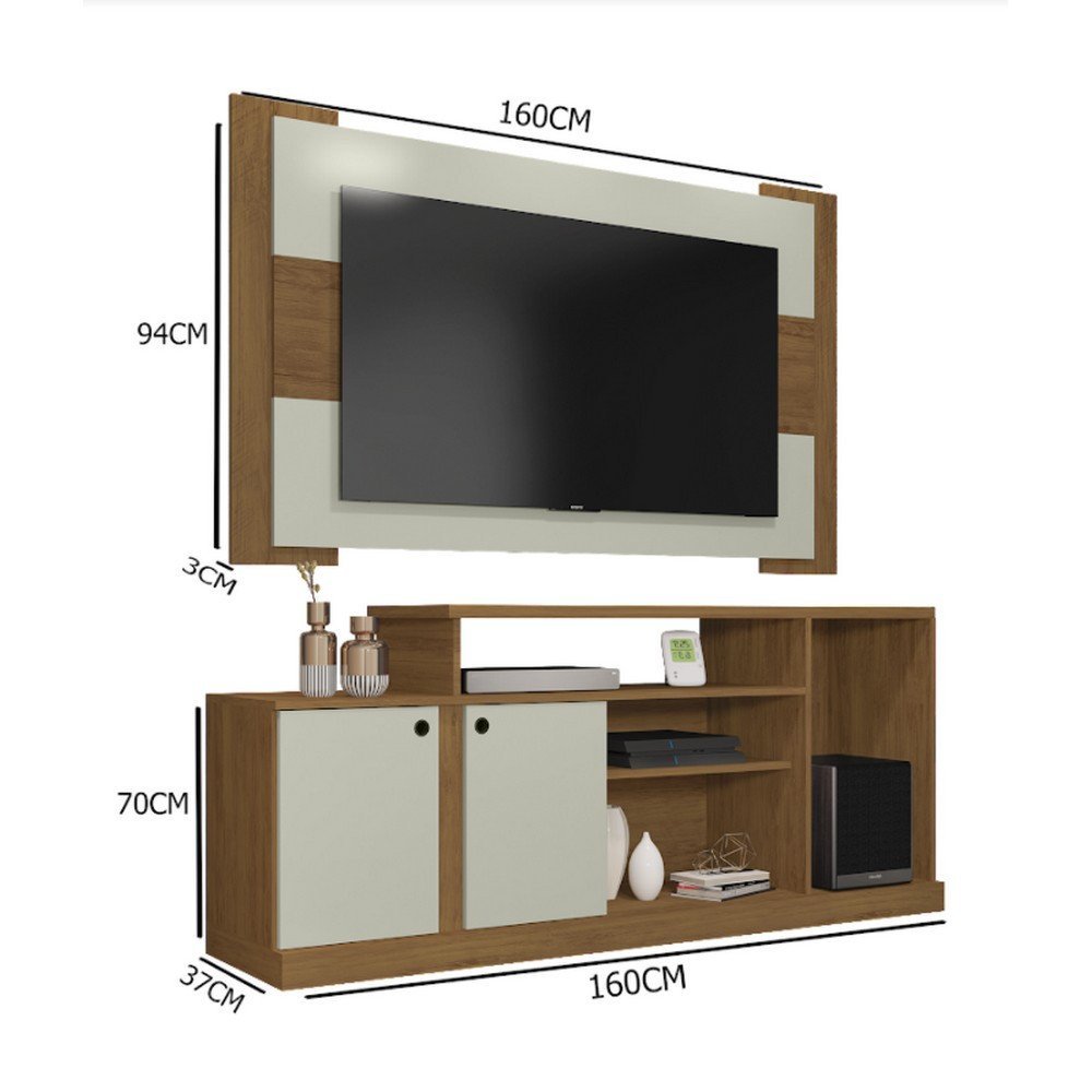 Conjunto Painel Suspenso Viena e Bancada Alabama para Tv de Até 50 2 ...
