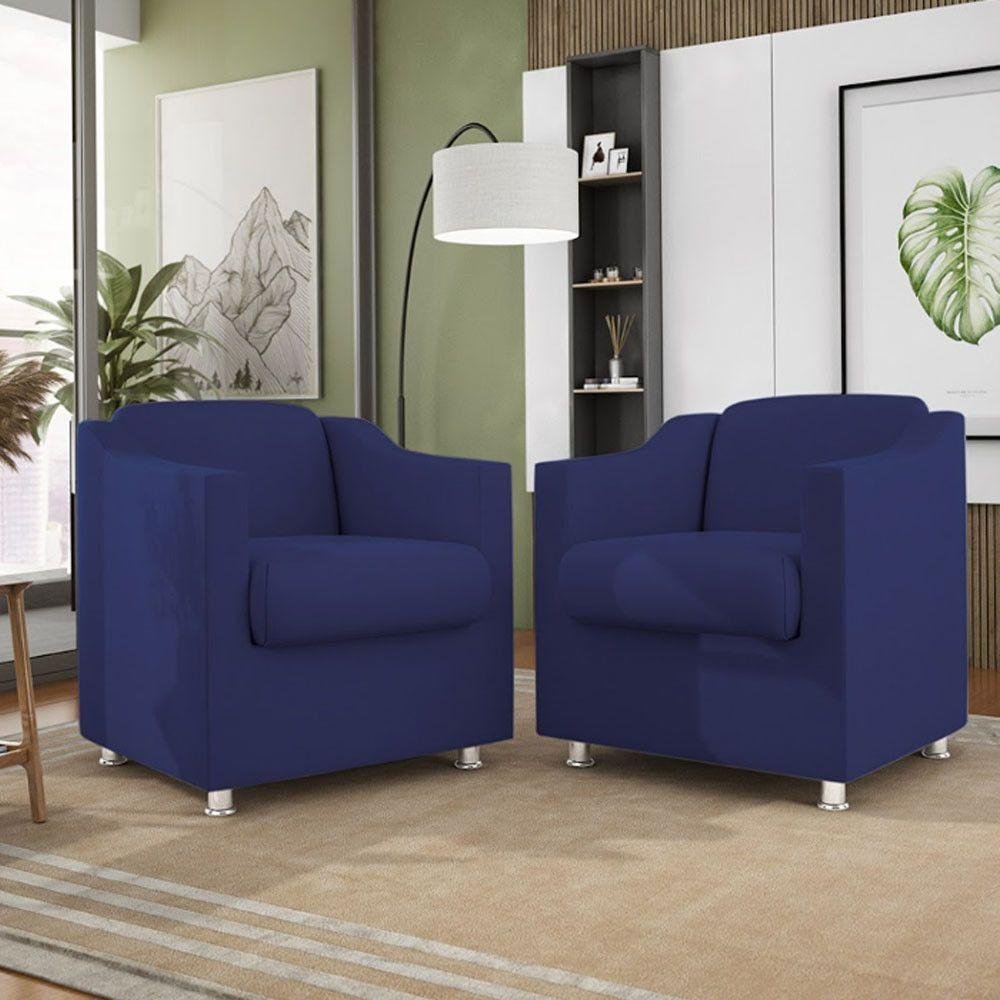 Poltrona Tilla Balaqui Decor Azul Marinho | MadeiraMadeira