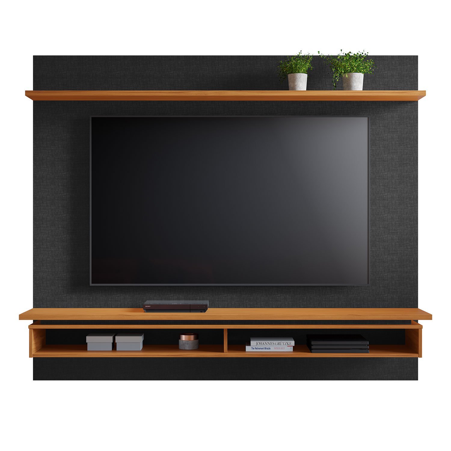 Painel para TV NT 1310 Preto com Freijó - Notável | MadeiraMadeira
