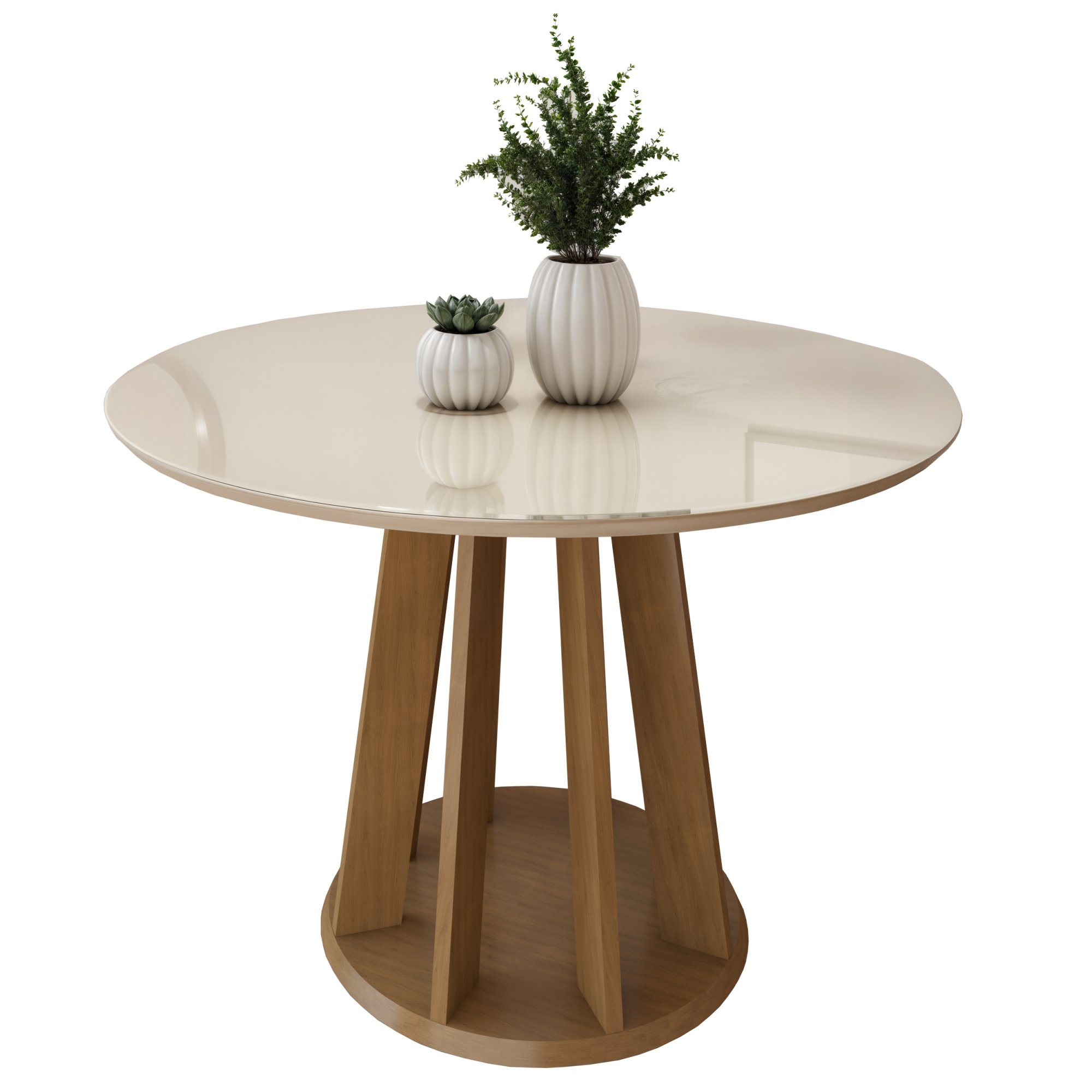 Mesa de Jantar Redonda 4 Lugares 120cm Rose | MadeiraMadeira