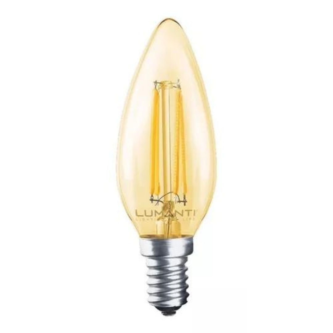 Lâmpada Led Vela Vintage C35 Filamento 4W 2400K Âmbar Lumanti ...