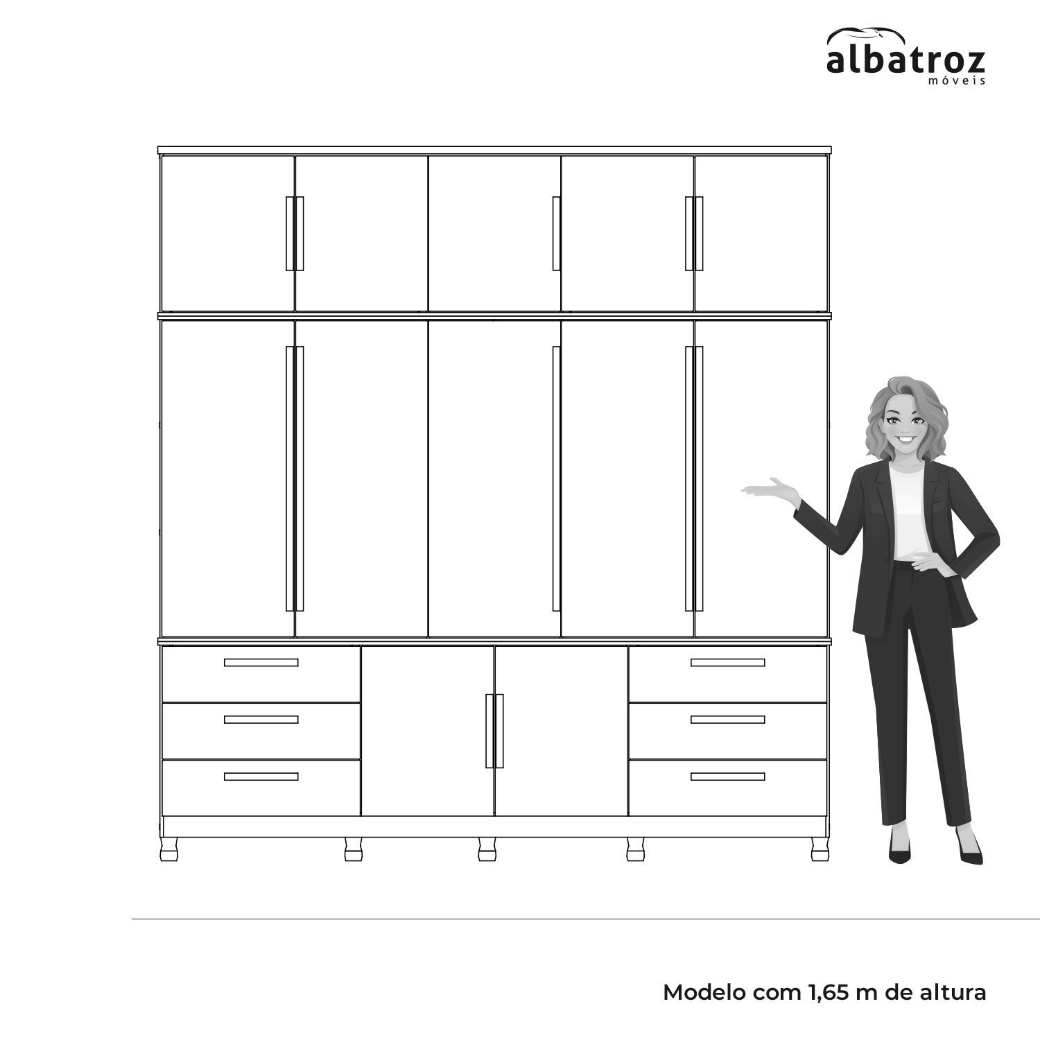 Guarda-roupas Casal 12 Portas 6 Gavetas Titan | MadeiraMadeira