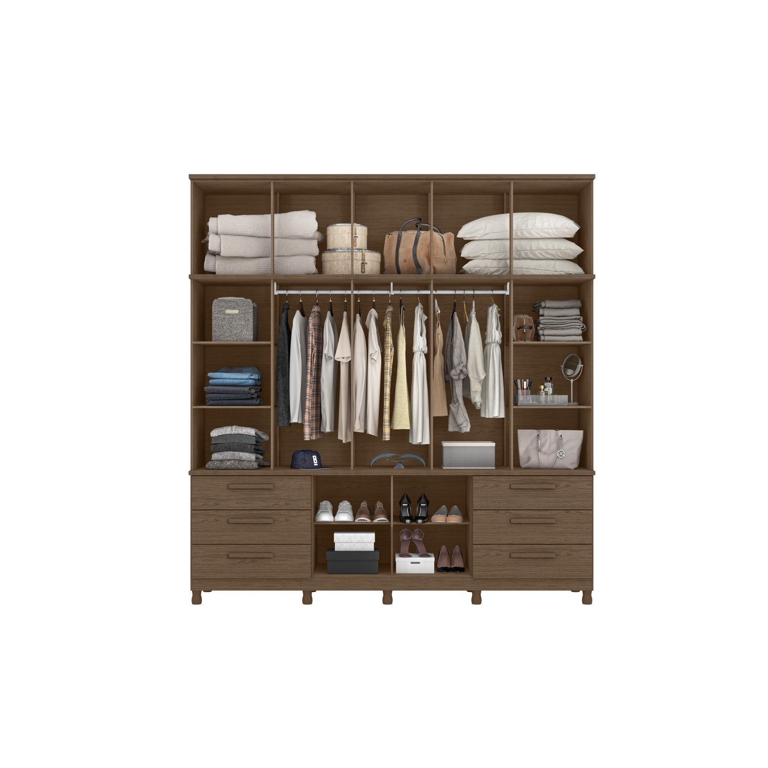 Guarda-roupas Casal 12 Portas 6 Gavetas Titan | MadeiraMadeira