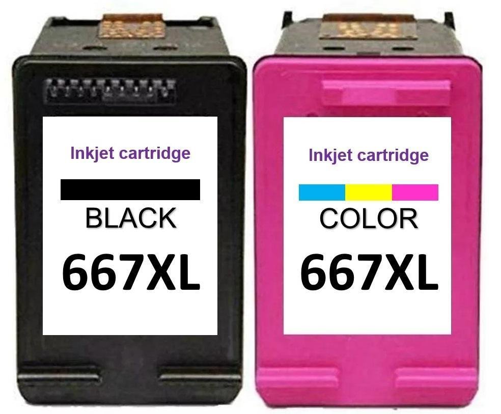 Kit Cartuchos 667Xl 667 Compatível Preto E Colorido | MadeiraMadeira