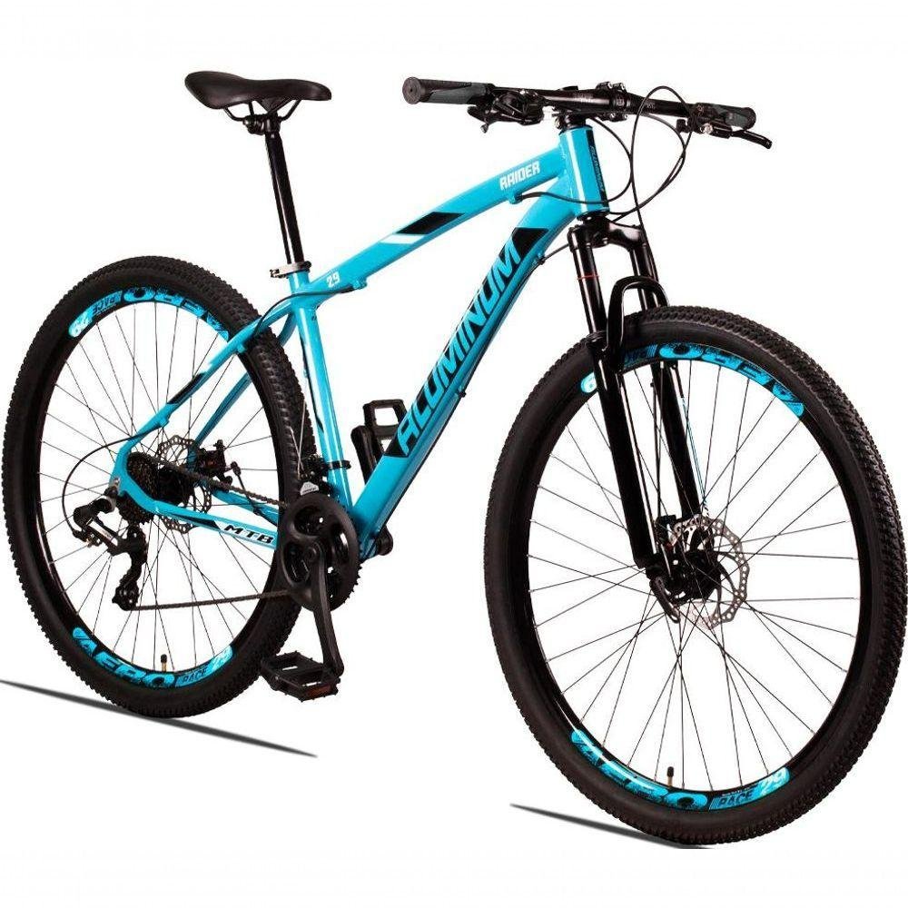 Bicicleta Aluminum Raider 24V Aro 29 Index Azul+Preto | MadeiraMadeira