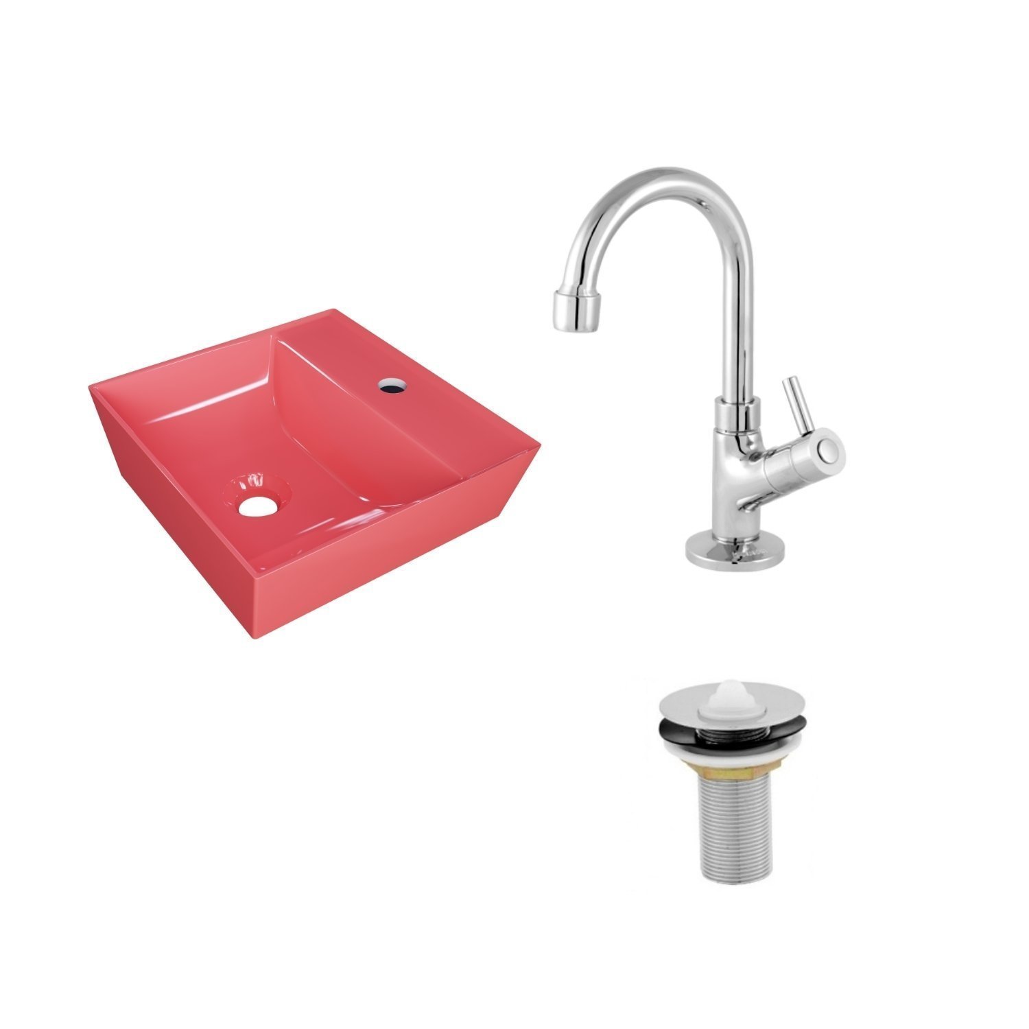 Kit Cuba Aq33 Volcano com Torneira 1198 e Válvula Metal | MadeiraMadeira