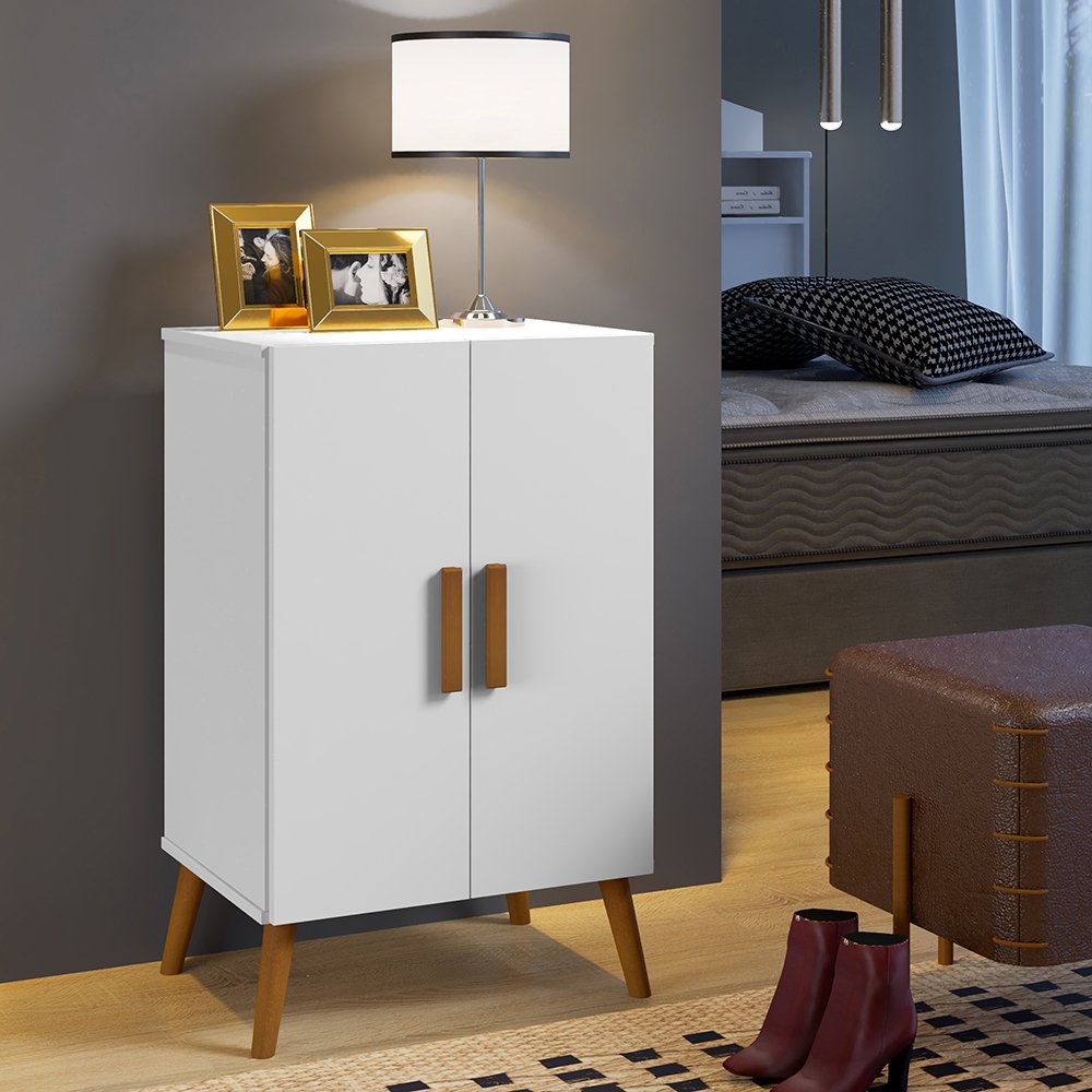 Sapateira Cali em Mdf Base Madeira Maciça 2 Portas Ideal para Quarto ...