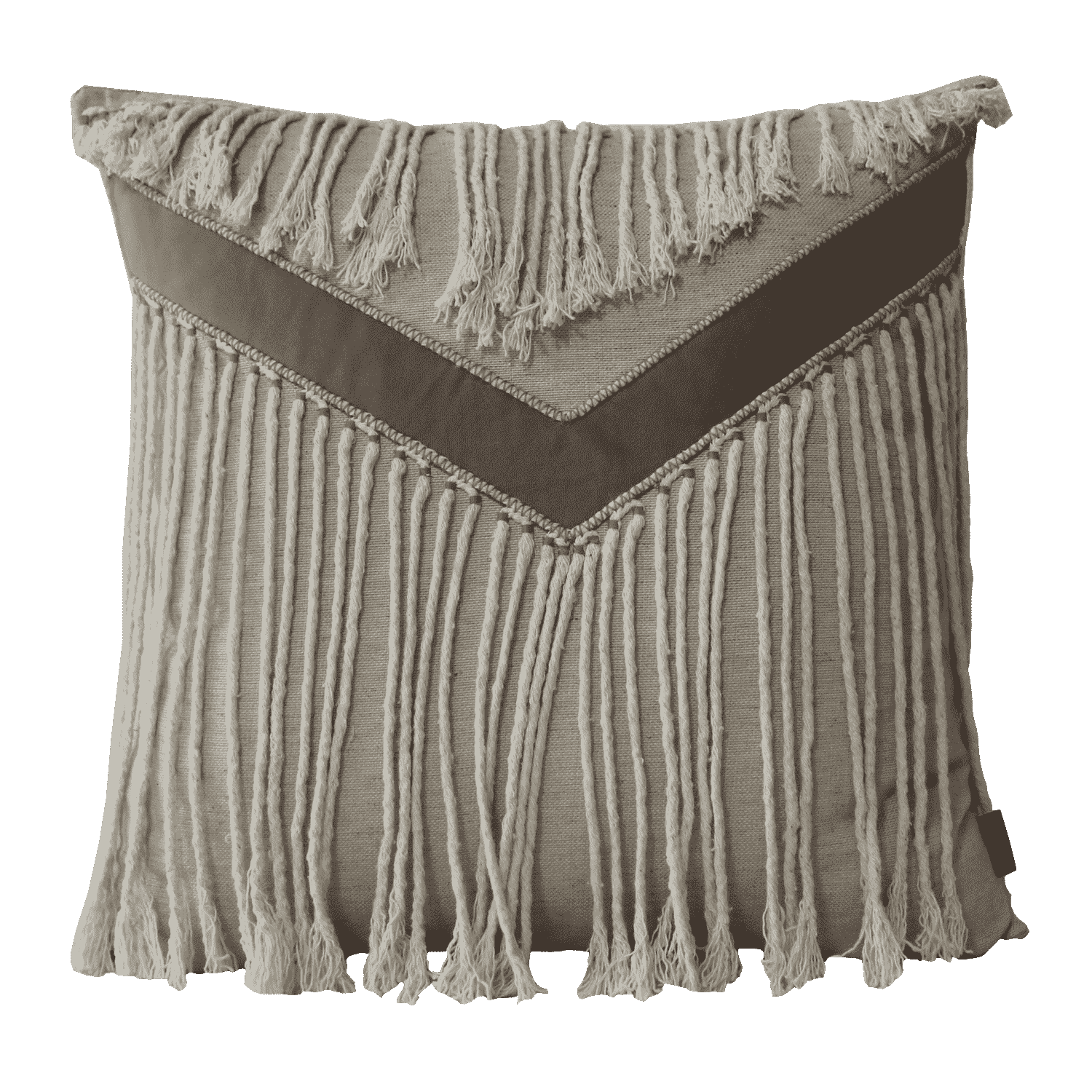 Almofada Decortextil Linho e Macramê 52X52 cm Casa Fraga | MadeiraMadeira