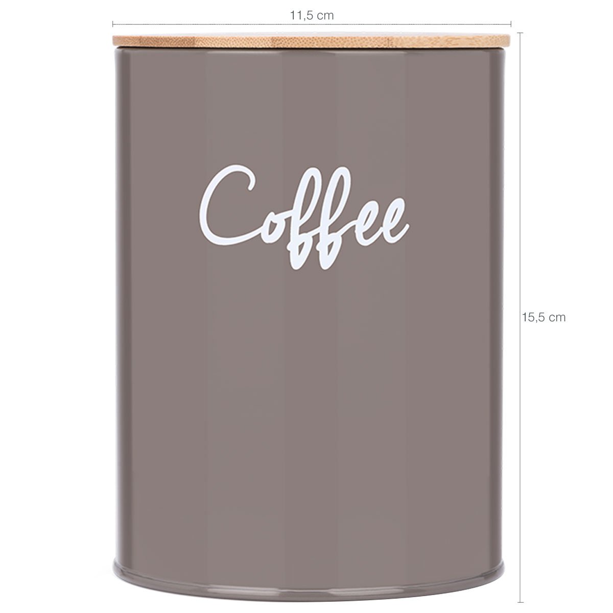 Lata Porta Condimentos Coffee Pote Para Café Aço e Bambu Haus Concept ...