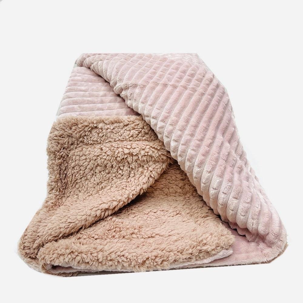 MANTA HABITAT CASAL 200X240 SHERPA - UN - Rose | MadeiraMadeira