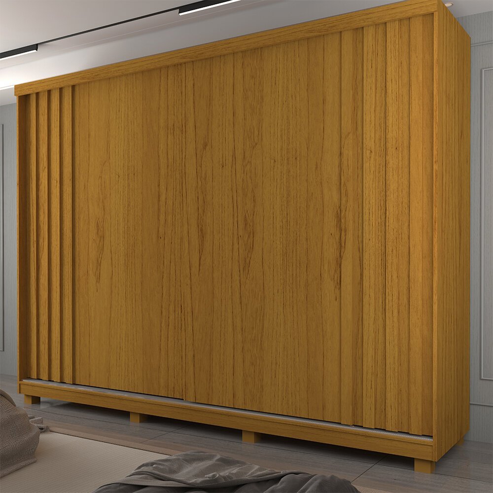 Guarda Roupa Ares Ripado Naturale Off White - Gelius | MadeiraMadeira