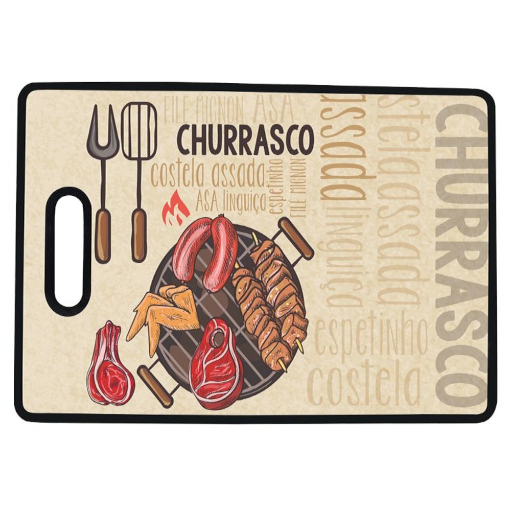 Tabua de Corte Pvc Churrasco Petiscos 30x44x1cm Clink | MadeiraMadeira