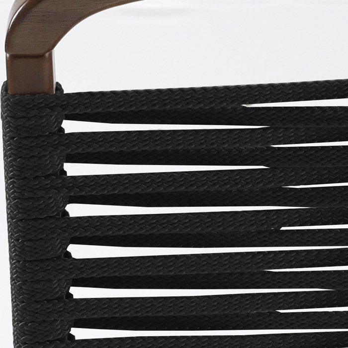 Kit 2 Cadeira Decorativa Vinil Corda Nautica Preto Pes Madeira Pinhao ...