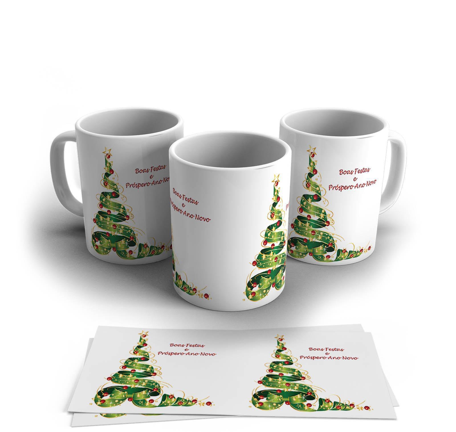 Caneca Personalizada De Natal Com Árvores Natalinas - 5306 | MadeiraMadeira