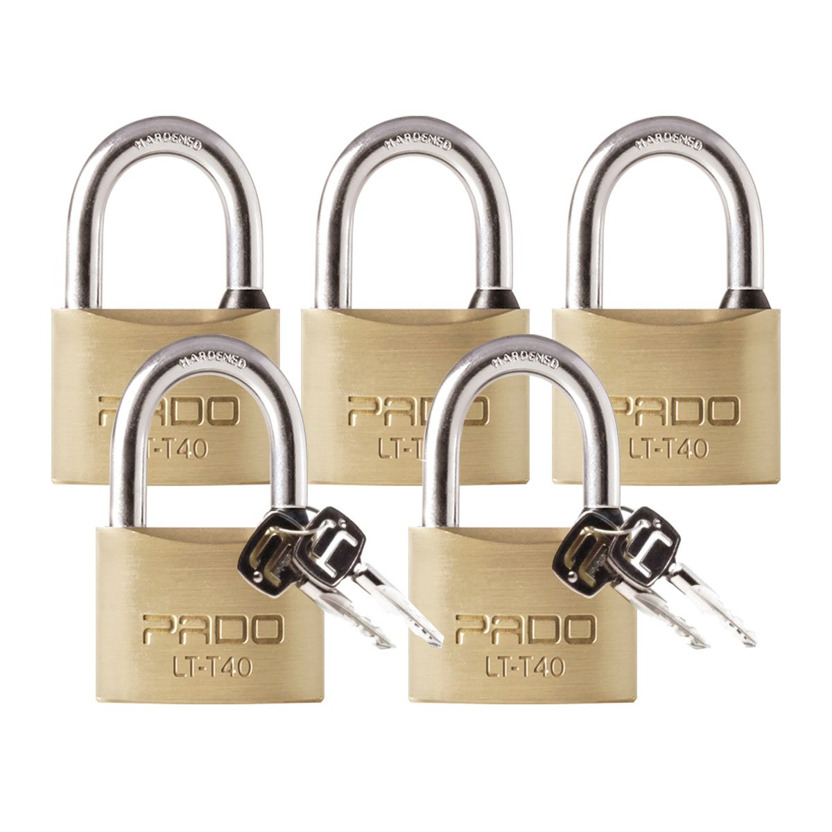 Kit 5und Cadeado Pado Em Latão Tetra Sm Lt-40mm | MadeiraMadeira