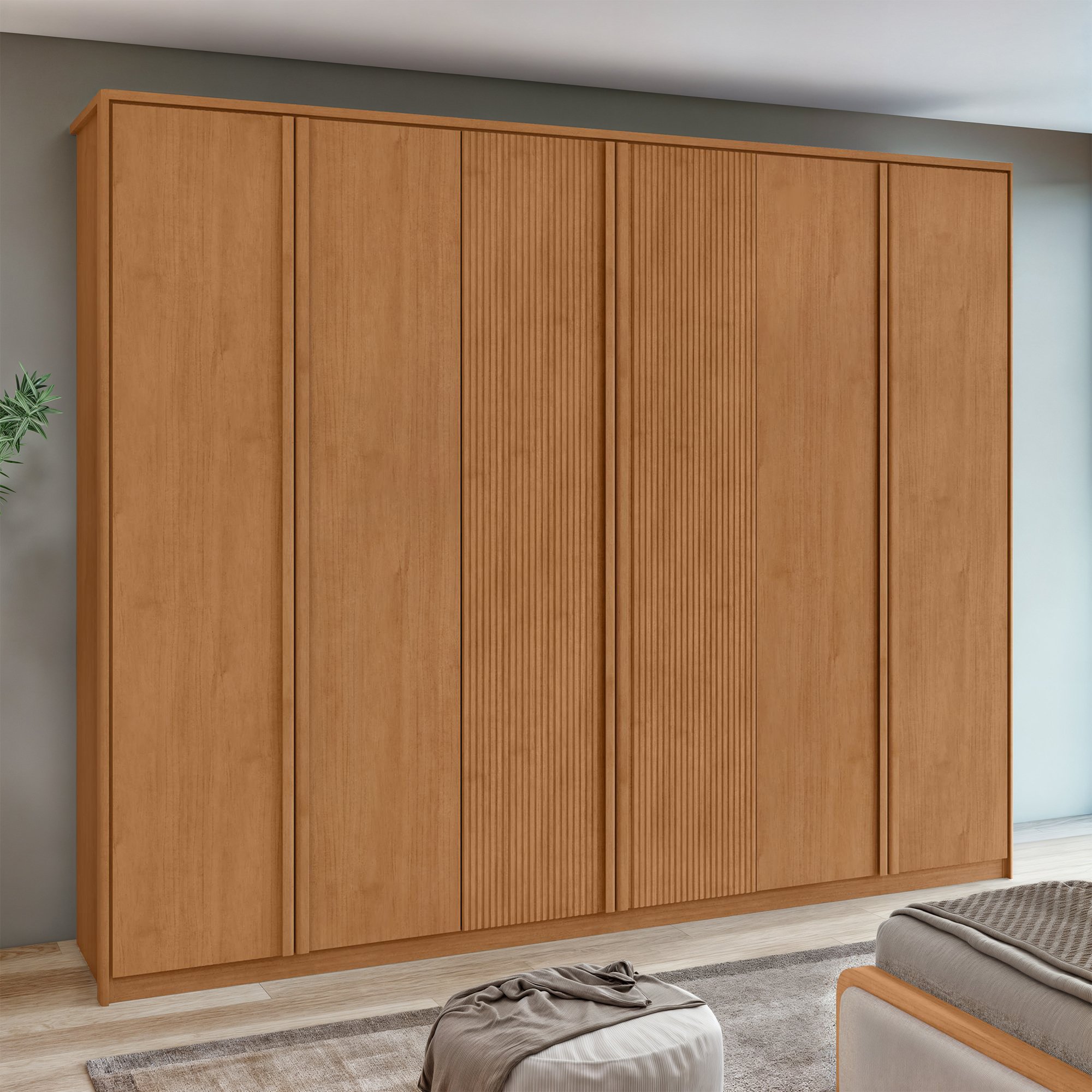 Guarda-roupa Ollie 6 Portas 6 Gavetas 6 Prateleiras 100% MDF ...