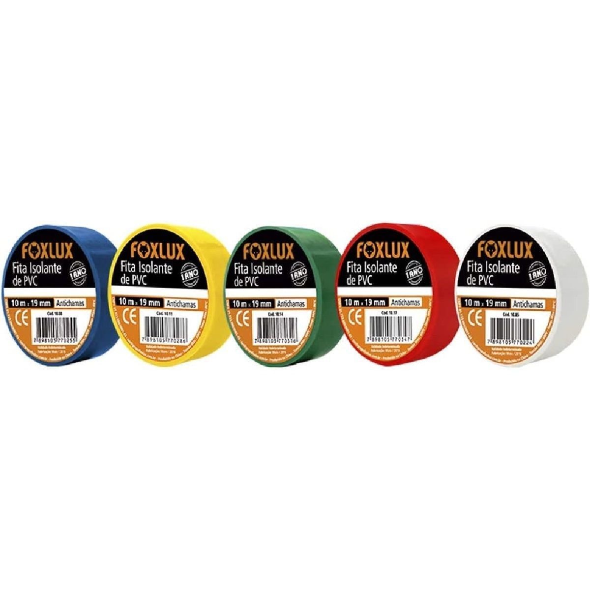 Fita Isolante Antichamas Pvc 5mx19mm Colorida 12 Und Foxlux ...