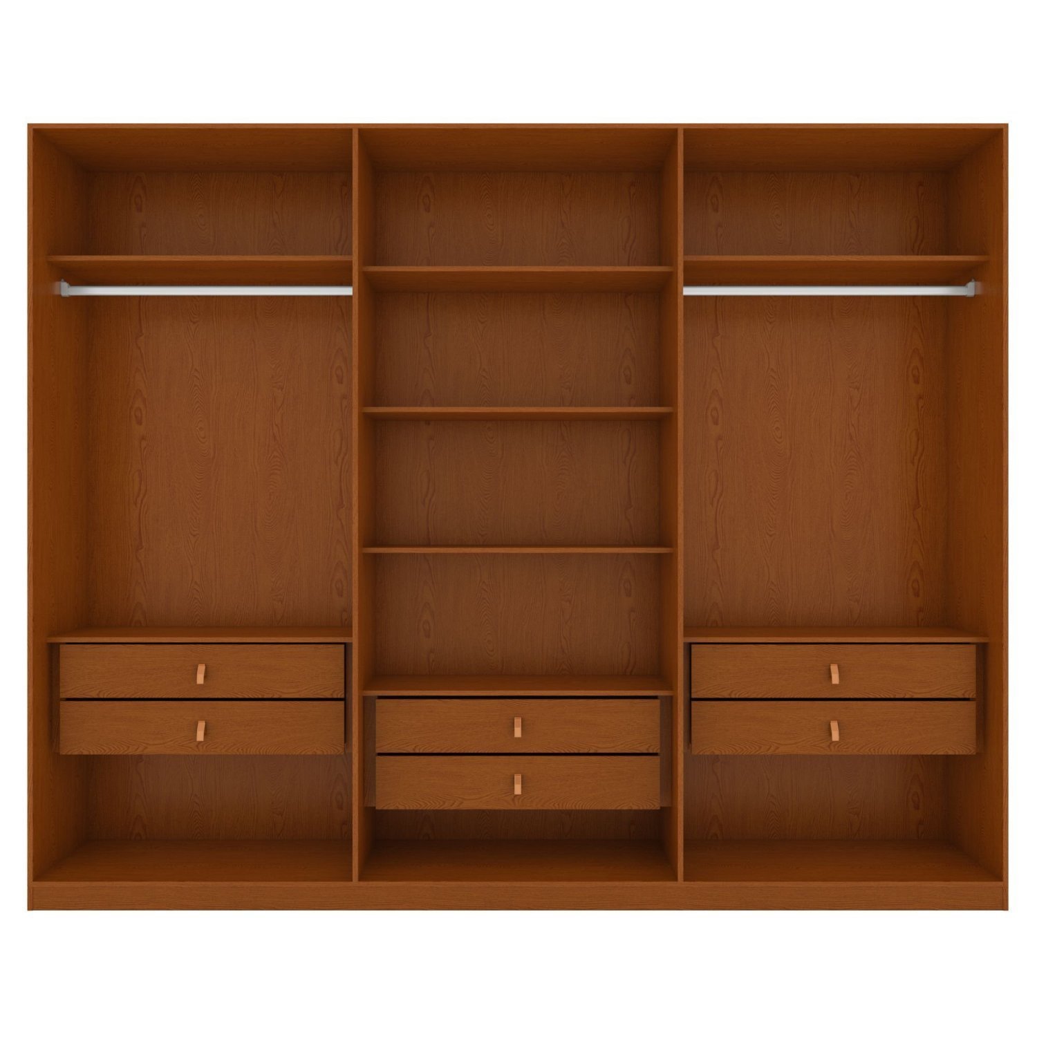 Guarda-roupa Ollie 6 Portas 6 Gavetas 5 Prateleiras com Espelho ...