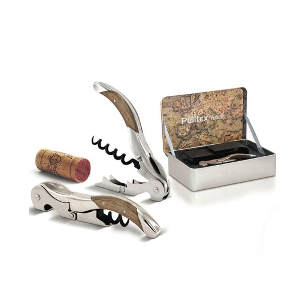 Saca Rolha Dois Estágios Pultex Importado Abridor Vinho Luxo Cor:marrom | MadeiraMadeira