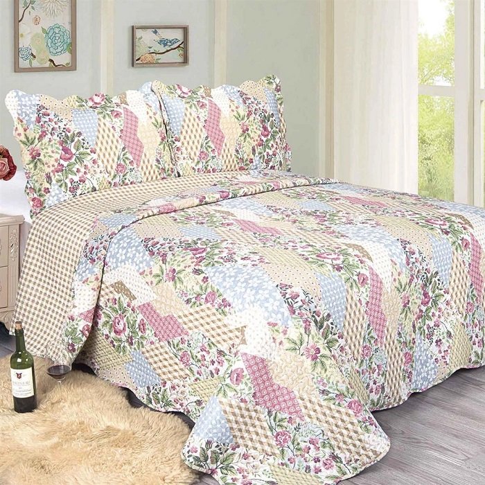 Kit Colcha Casal Patchwork Evolution 3 Camesa | MadeiraMadeira